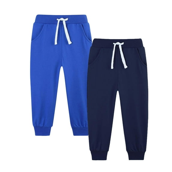 Kovlvoll 2pc Sweatpants for Children Boys Elastic Waisted Drawstring ...