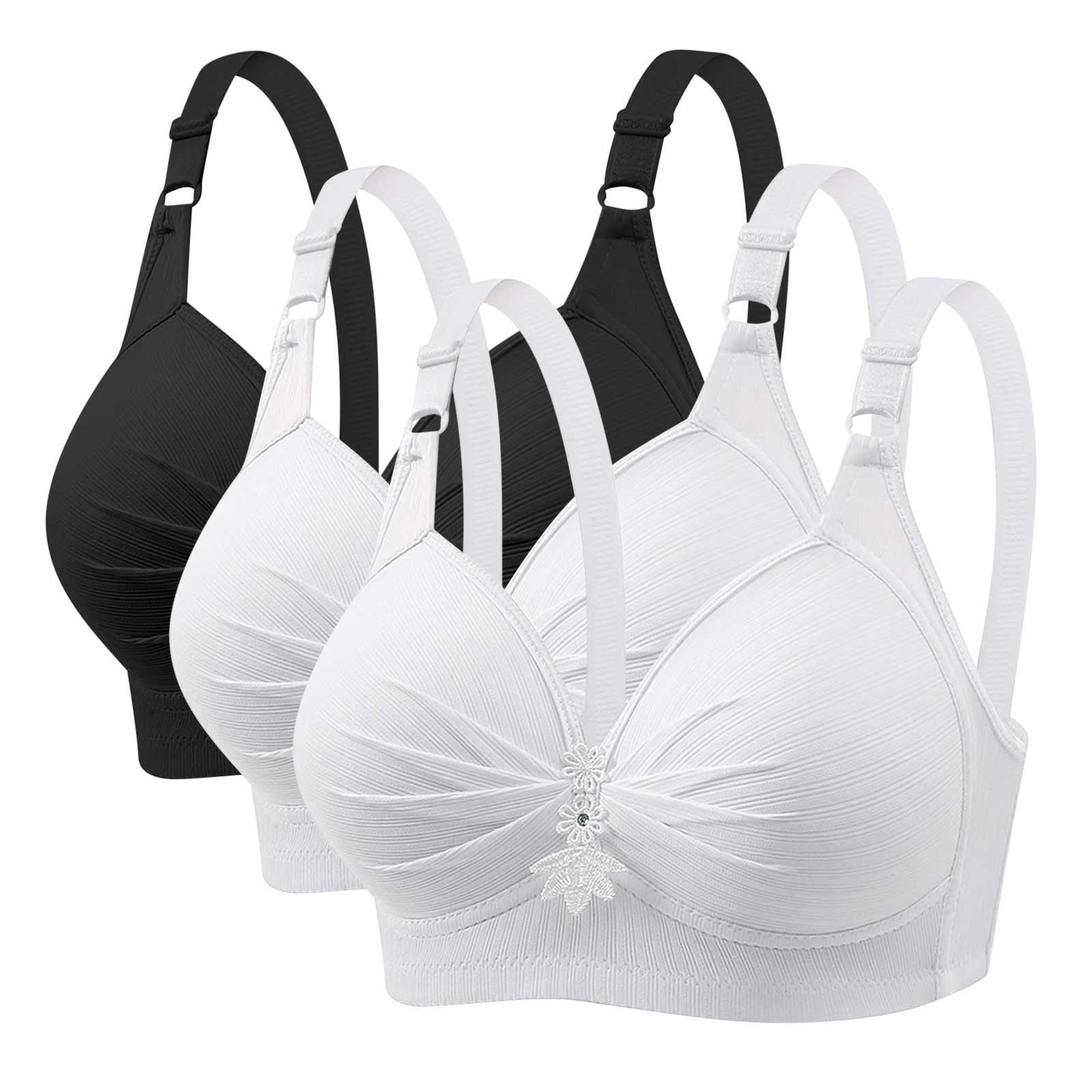 Kovlvoll 3pc Plus Size Bras for Women No Underwire Seamless Full ...