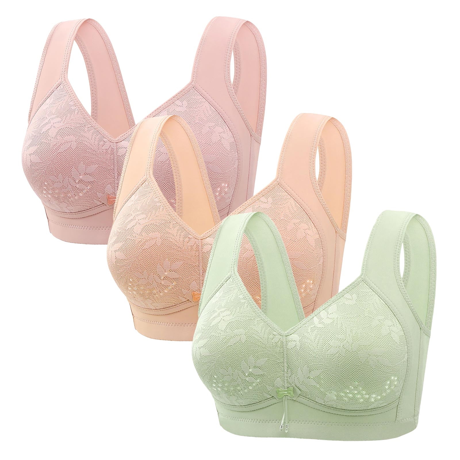 Kovlvoll 3pc Women Bras High Support No Underwire Full Coverage ...