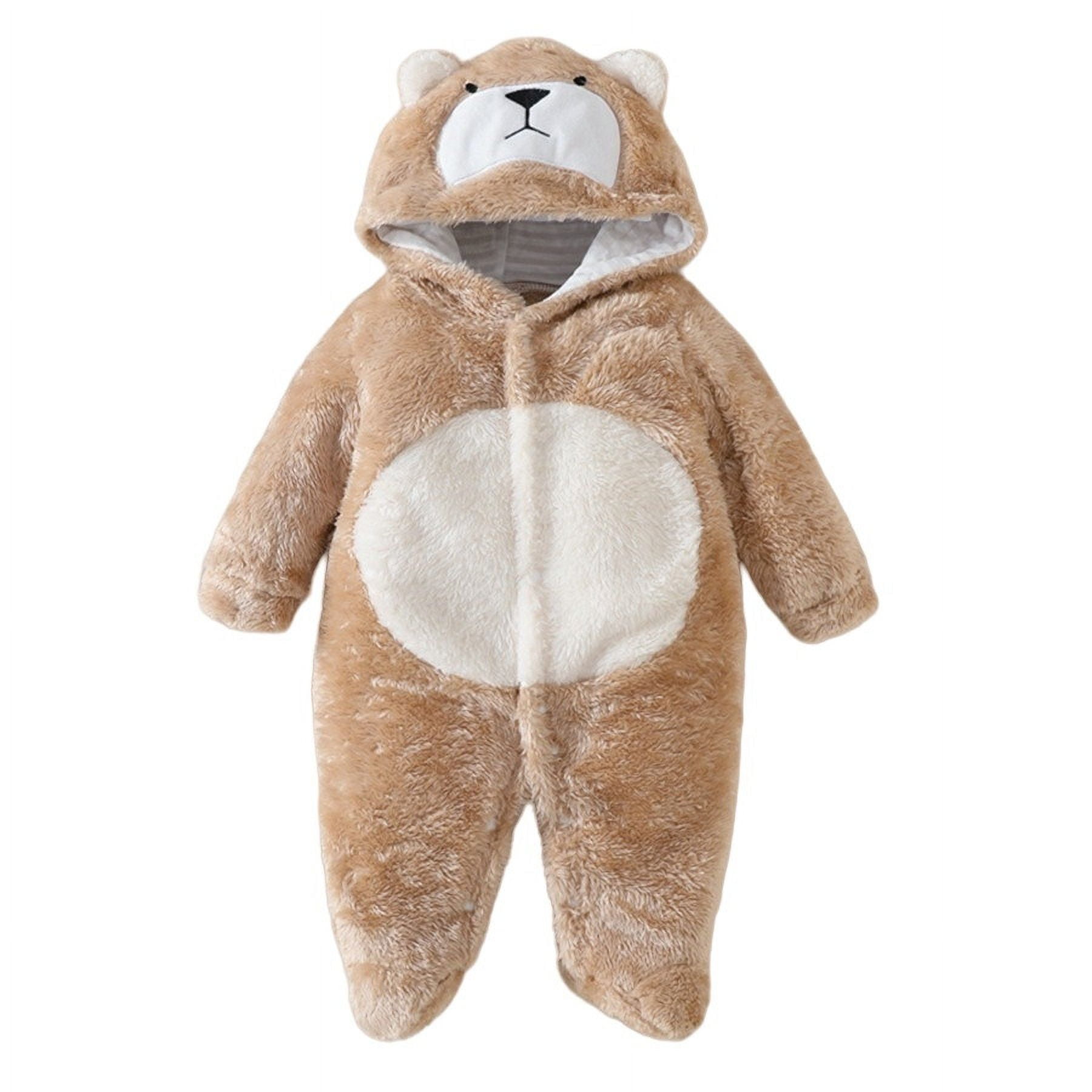 Kovlvoll Baby Boys Girls Clothes Fuzzy Hooded Rompers Newborn Long ...