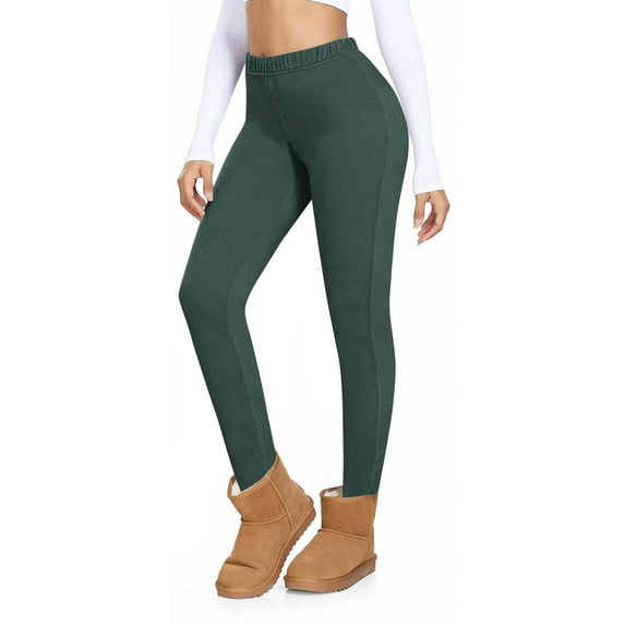 Kovlvoll Fleece Lined Leggings for Women High Elastic Waisted Tight ...