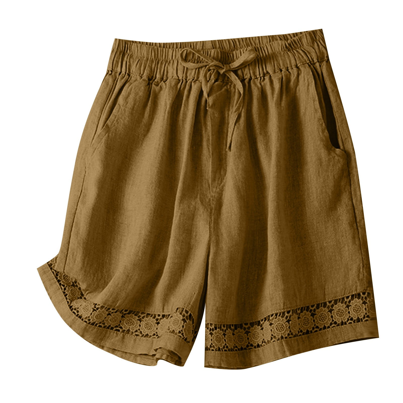 Kovlvoll Summer Shorts for Women Plus Size Elastic Waisted Drawstring ...