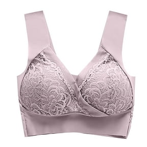 BLVB Women’s 2PC Wirefree Full Coverage Bra Pullover Comfort Push up ...