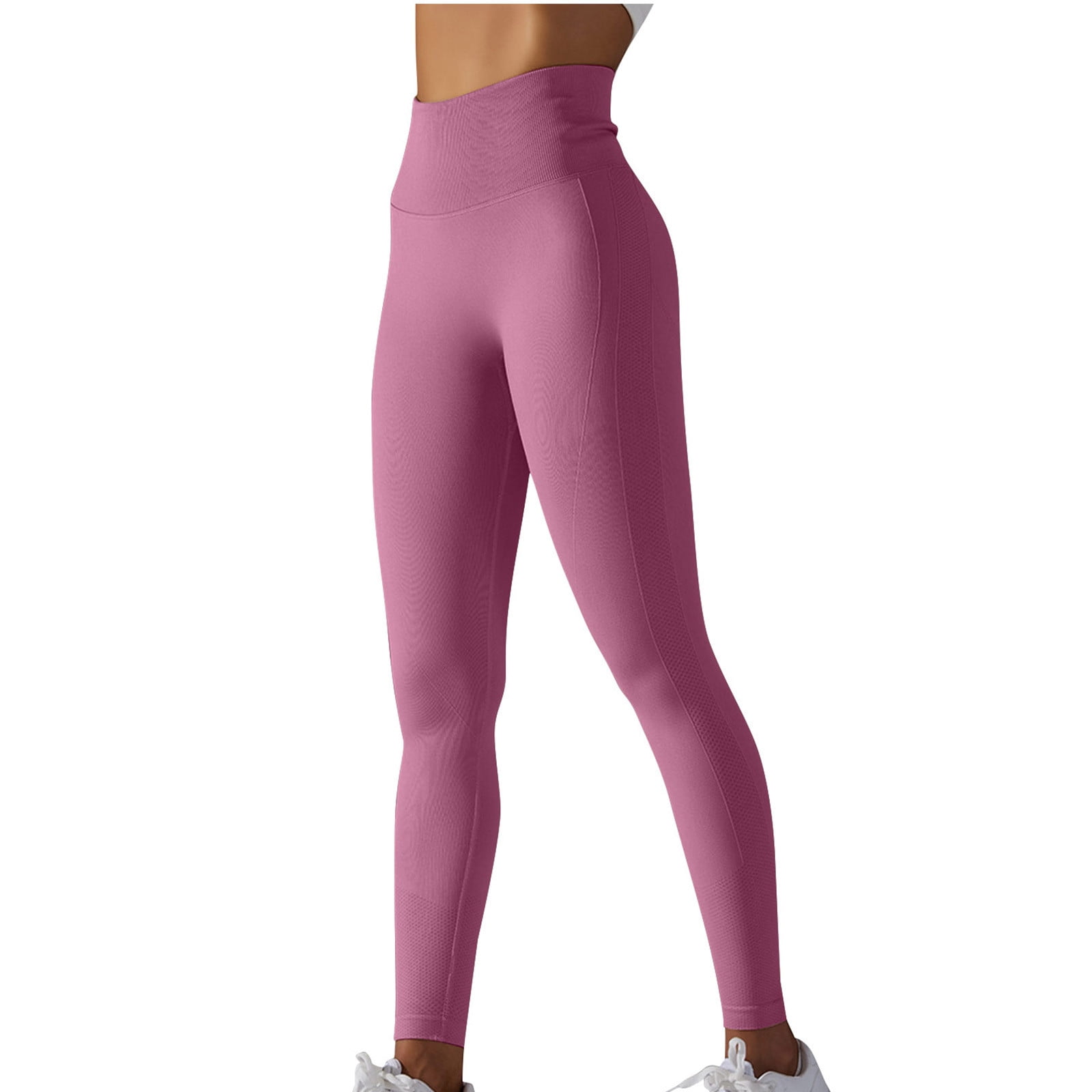 Kovlvoll Womens Yoga Pants Solid Color Seamless Slim Fitted High ...