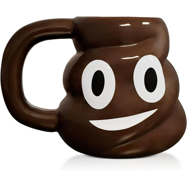 Kovot Emoticon Poop Novelty Coffee Cup - 20oz, Funny Gag Joke, Brown ...