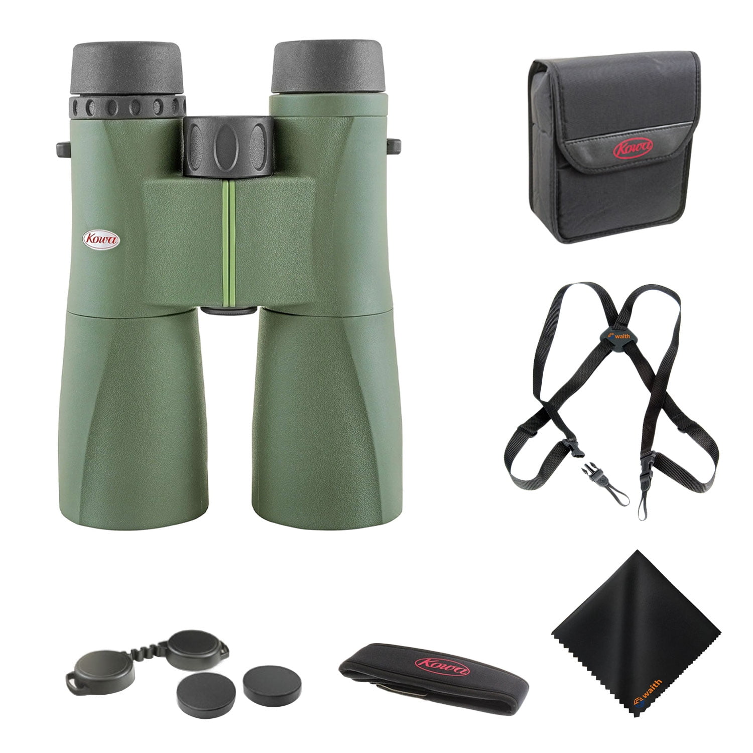 Kowa SV II 12 x 50 Binoculars (Green) | Phase-Corrected Roof Prisms, Multi-Coated Optics for ...