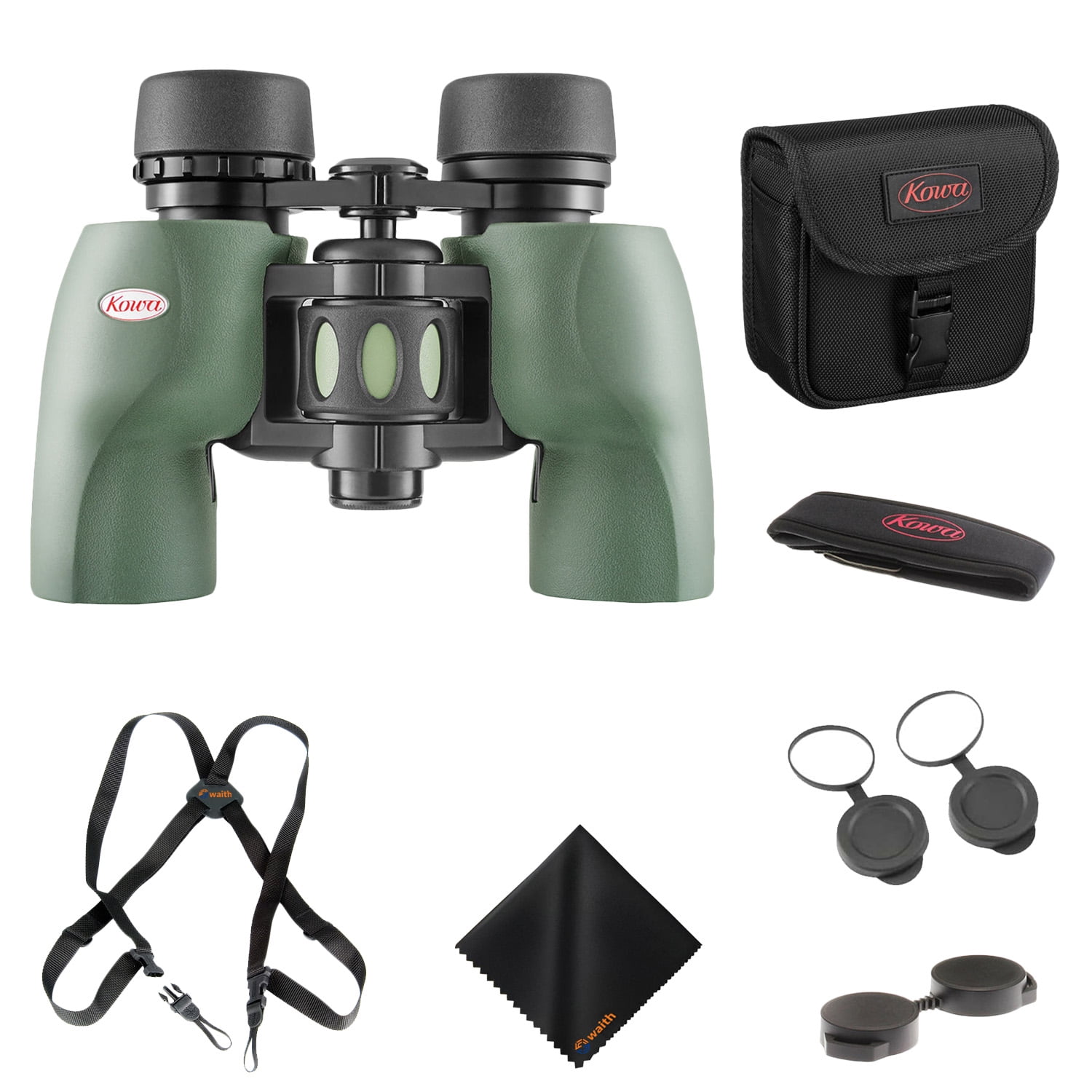 Kowa YF II 6x30mm Porro Prism Binocular | Waterproof & Fogproof Binoculars with Waith Harness ...