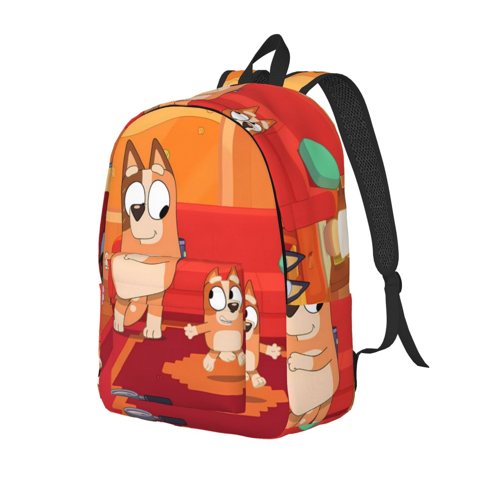 Kowoue Bluey Pattern Canvas Backpack – Student Double Shoulder Bag ...