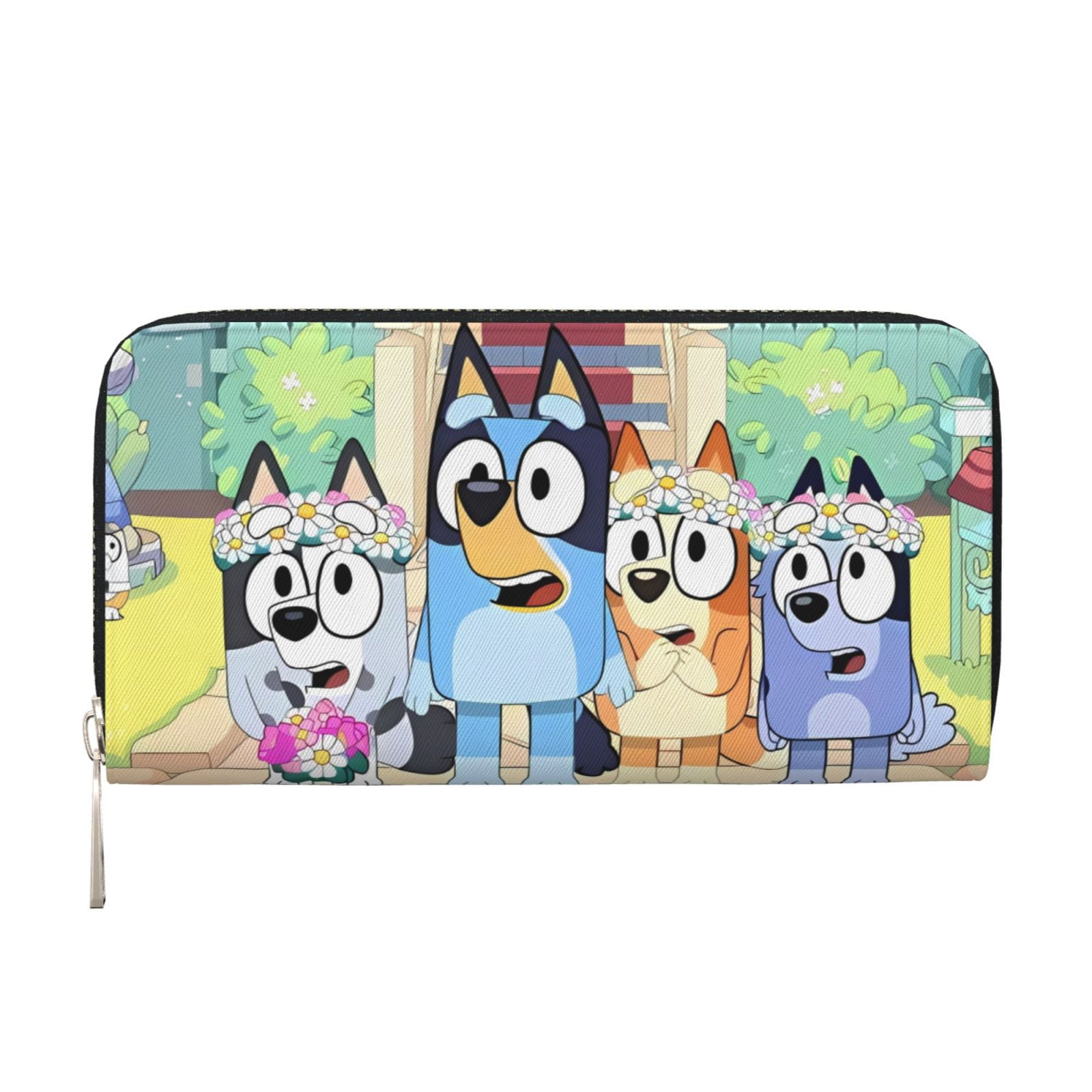 Kowoue Bluey Pattern Genuine Leather Long Wallet Card holder Wallet ...