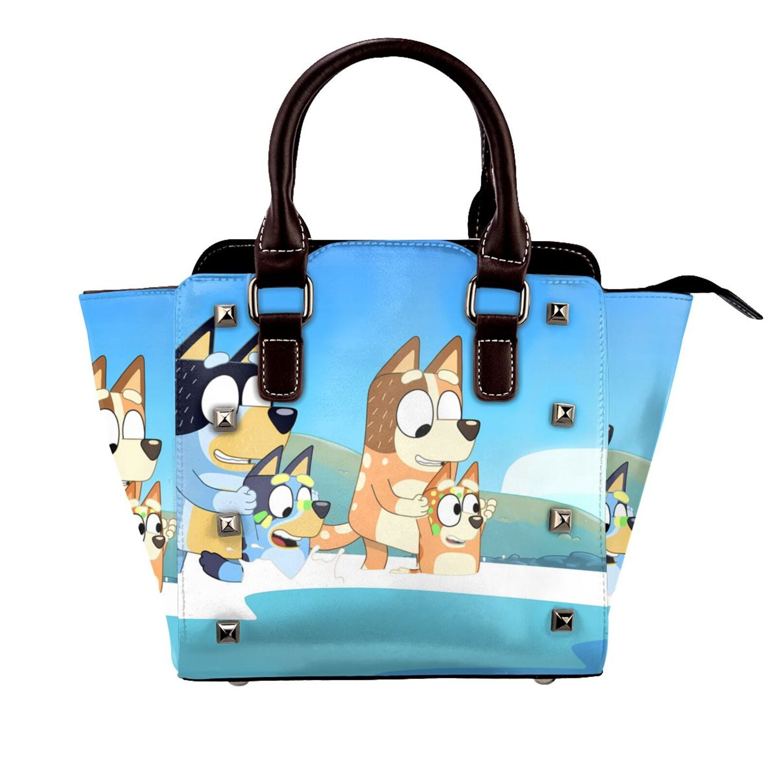 Kowoue Bluey Pattern Leather Rivet Shoulder Bag Rivet Studded Detail ...