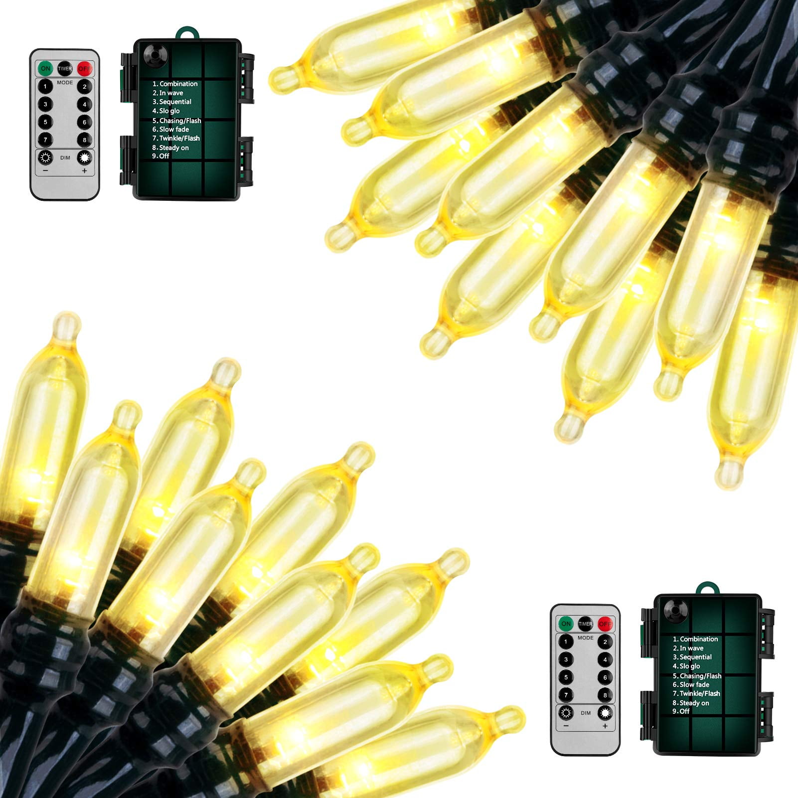 Koxly Christmas Lights, Battery Operated String Lights 18ft 50 LED Mini ...