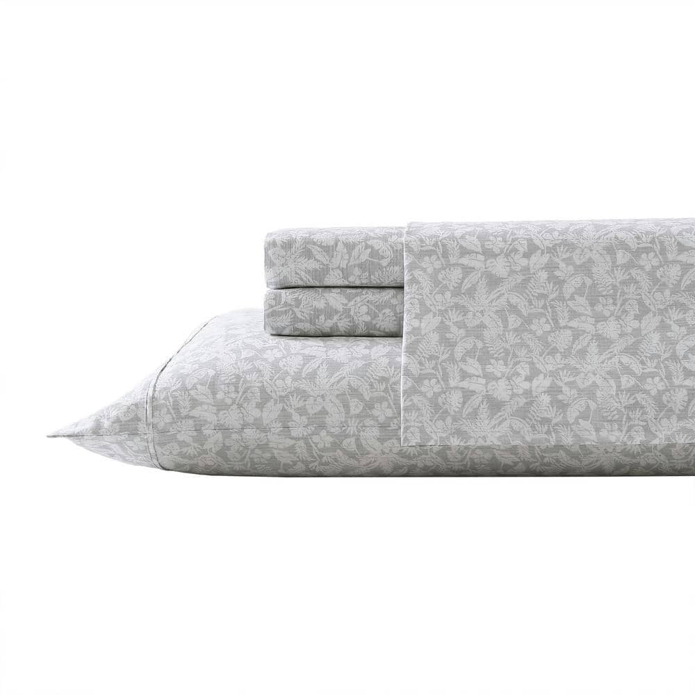 Koya 4-Piece Grey Cotton Queen Sheet Set - Walmart.com
