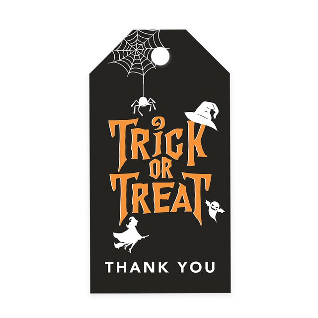 Koyal Wholesale 100-Pk Black Trick or Treat Halloween Gift Tags With ...