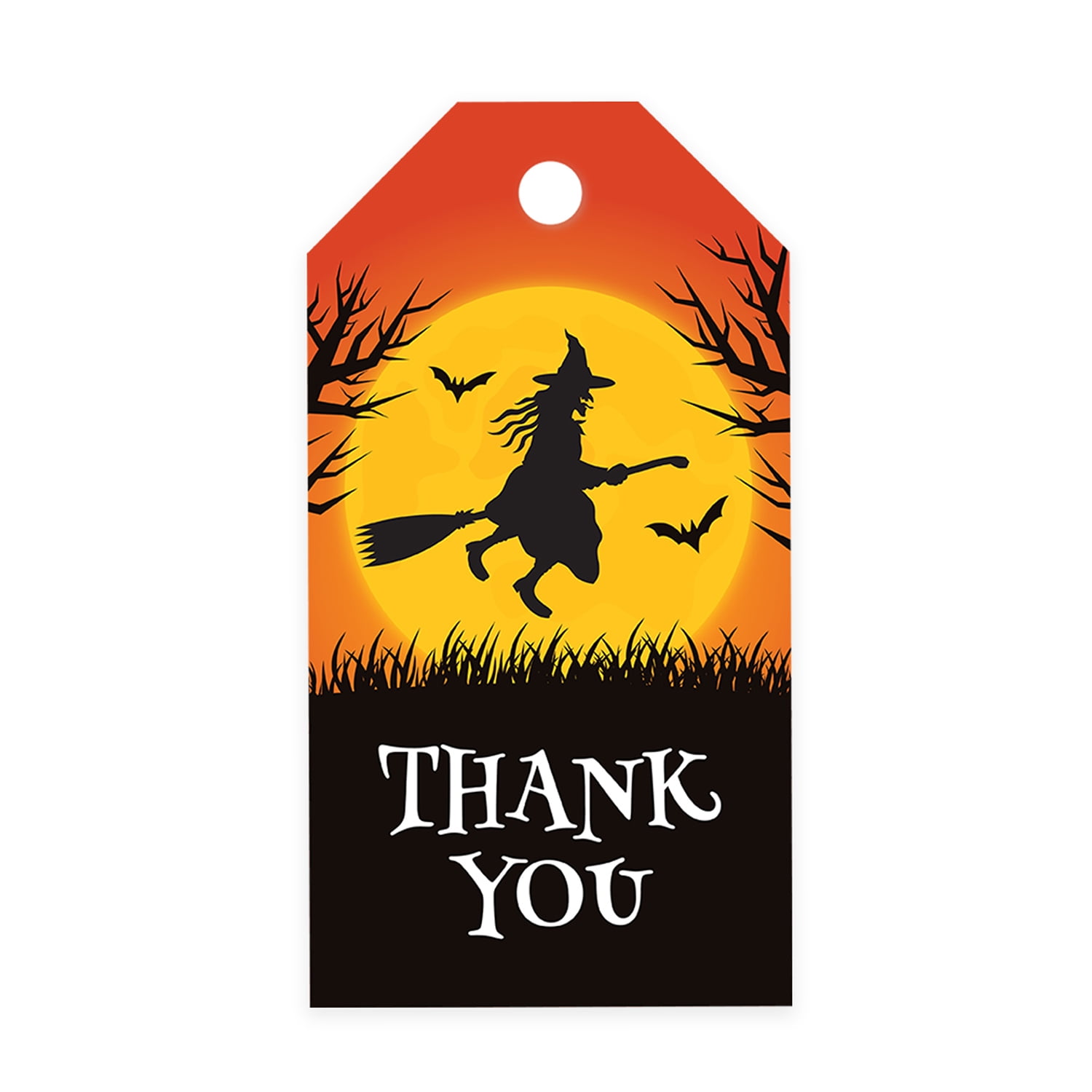 Koyal Wholesale 100-Pk Witch on Broom Halloween Gift Tags With String ...