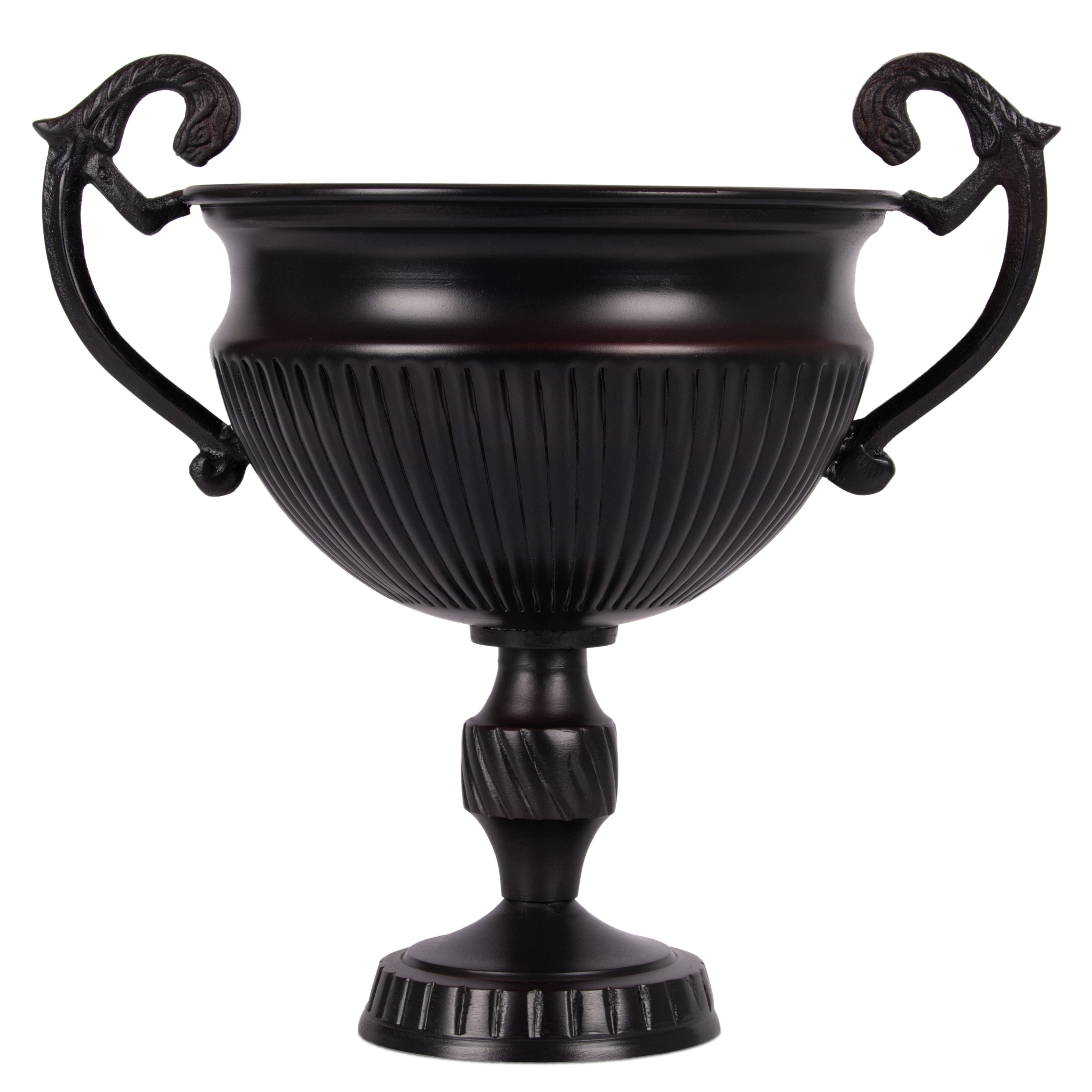 Koyal Wholesale 11.5" Pedestal Bronze Vase for Centerpieces with ...