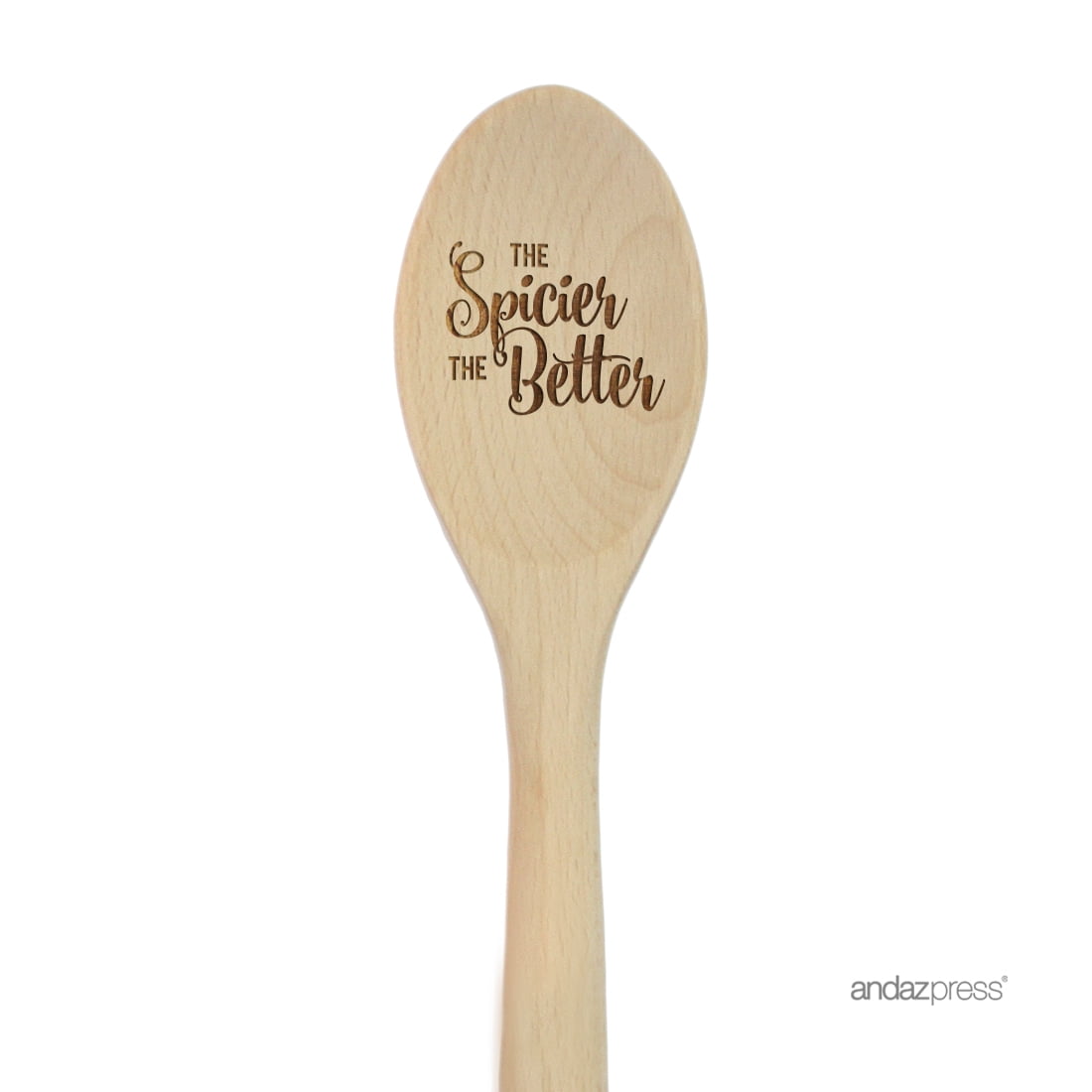 Koyal Wholesale 12-inch Laser Engraved Wooden Mixing Spoon, The Spicier ...