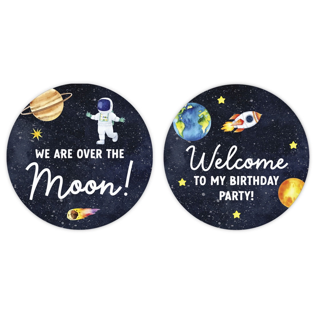 Koyal Wholesale 2" Birthday Outer Space Cupcake Toppers DIY, Rocket ...