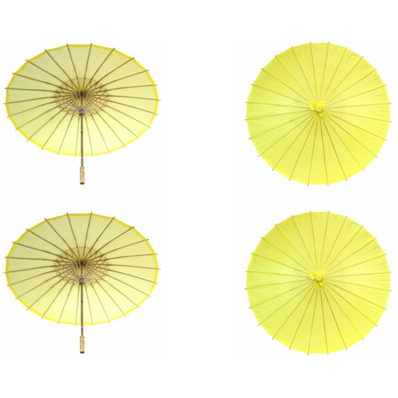 Koyal Wholesale 32-Inch Yellow Paper Parasol, 4-Pack Oriental Umbrella ...