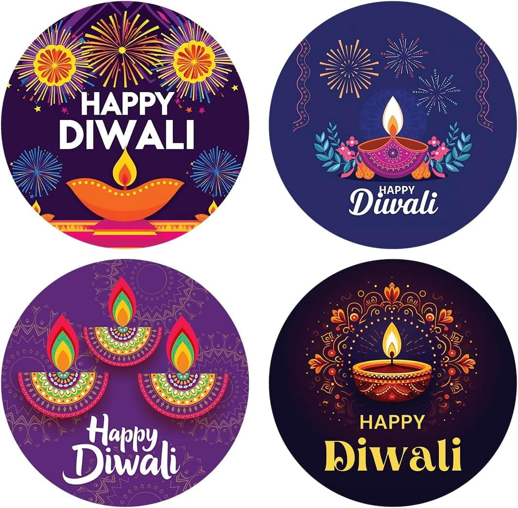 Koyal Wholesale 40PK 2" Happy Diwali Stickers Assorted Designs Festival ...
