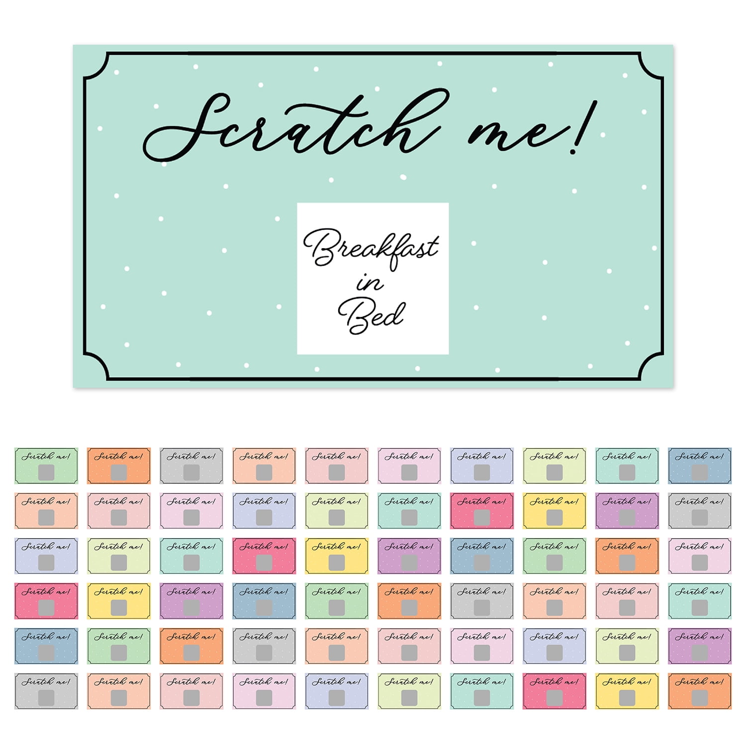 Koyal Wholesale 60 Pre-Printed DIY Scratch-Off Vouchers Couples Date ...