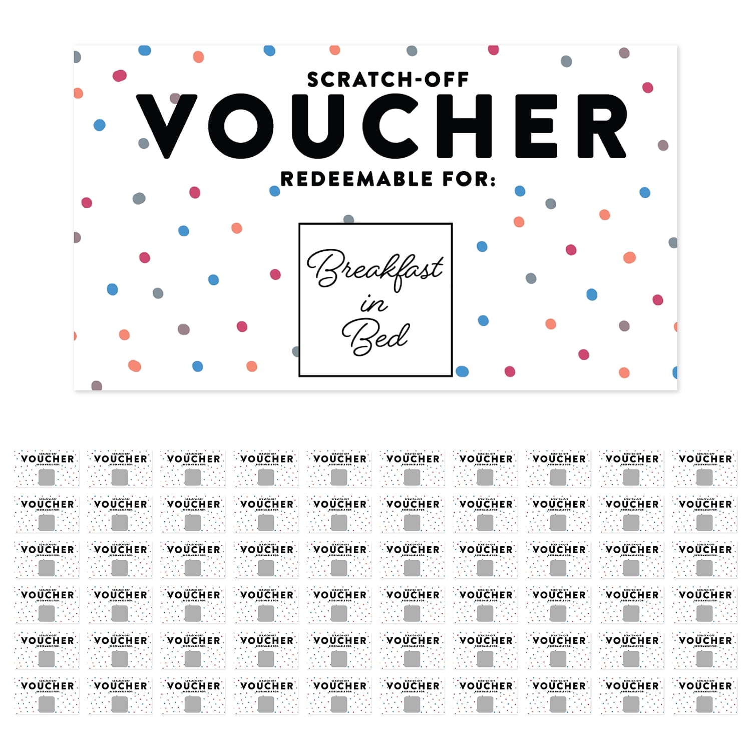 Koyal Wholesale 60 Pre-Printed DIY Scratch-Off Vouchers Couples Date ...