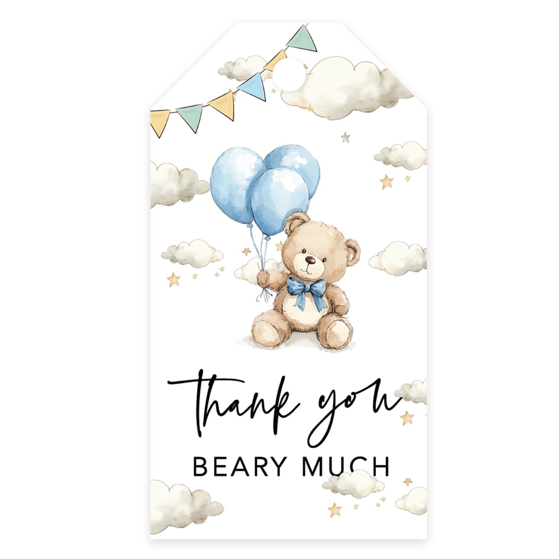 Koyal Wholesale Baby Blue Thank You Beary Much Baby Tags for Favors We ...
