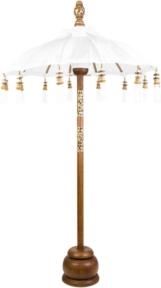 Koyal Wholesale Balinese Umbrella Stand 34-Inch Tall White Moroccan ...