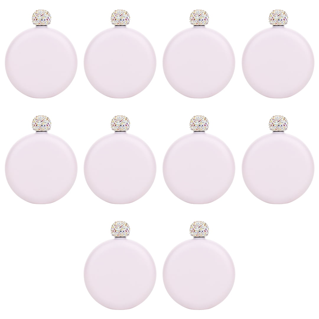 Koyal Wholesale Blush Pink Round Flasks with Rhinestone Lid for ...