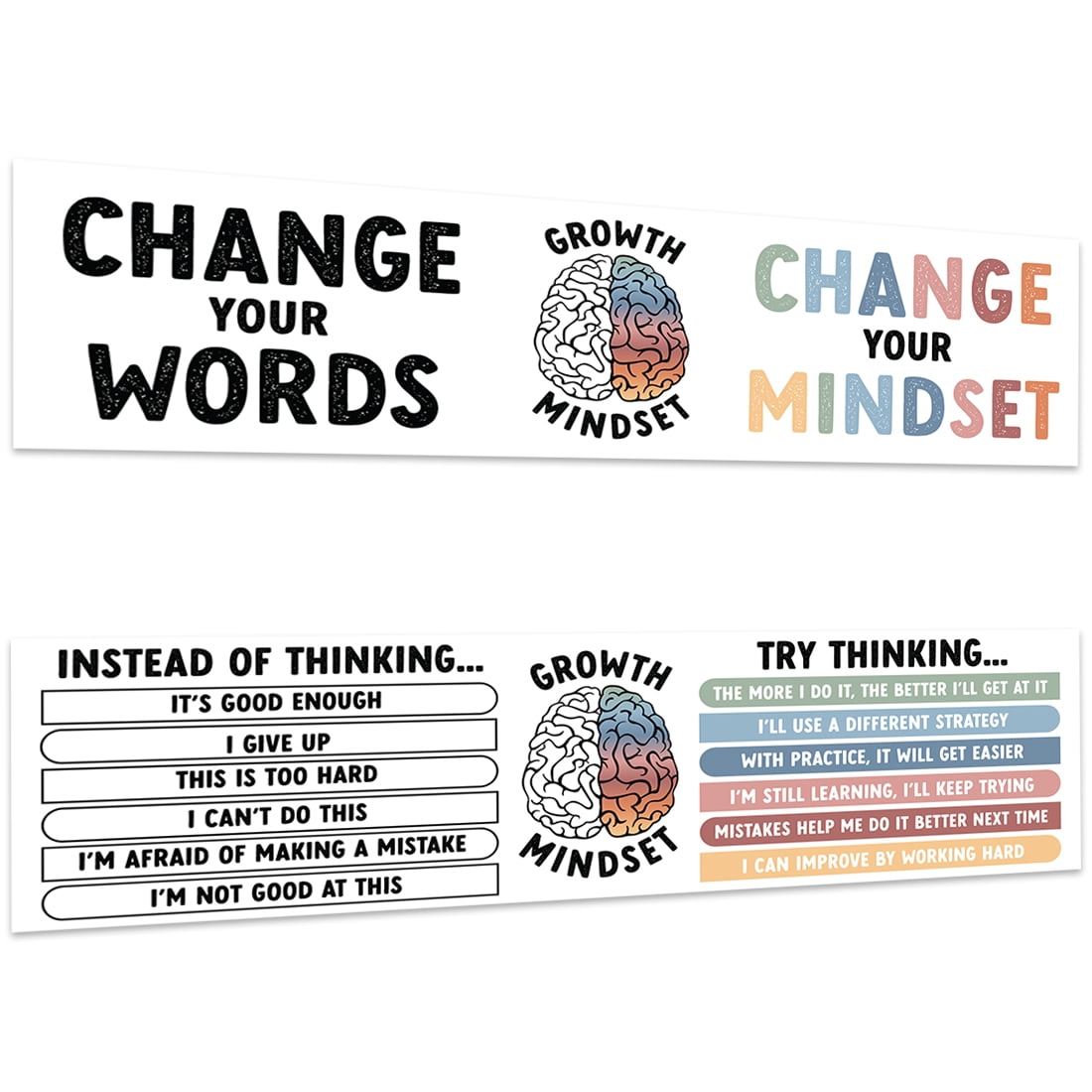 Koyal Wholesale Boho Growth Mindset Bulletin Board Banner - Walmart.com
