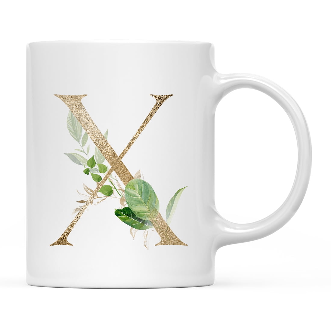 Koyal Wholesale Ceramic Coffee Mug, Exotic Tropical Monogram, Letter X ...