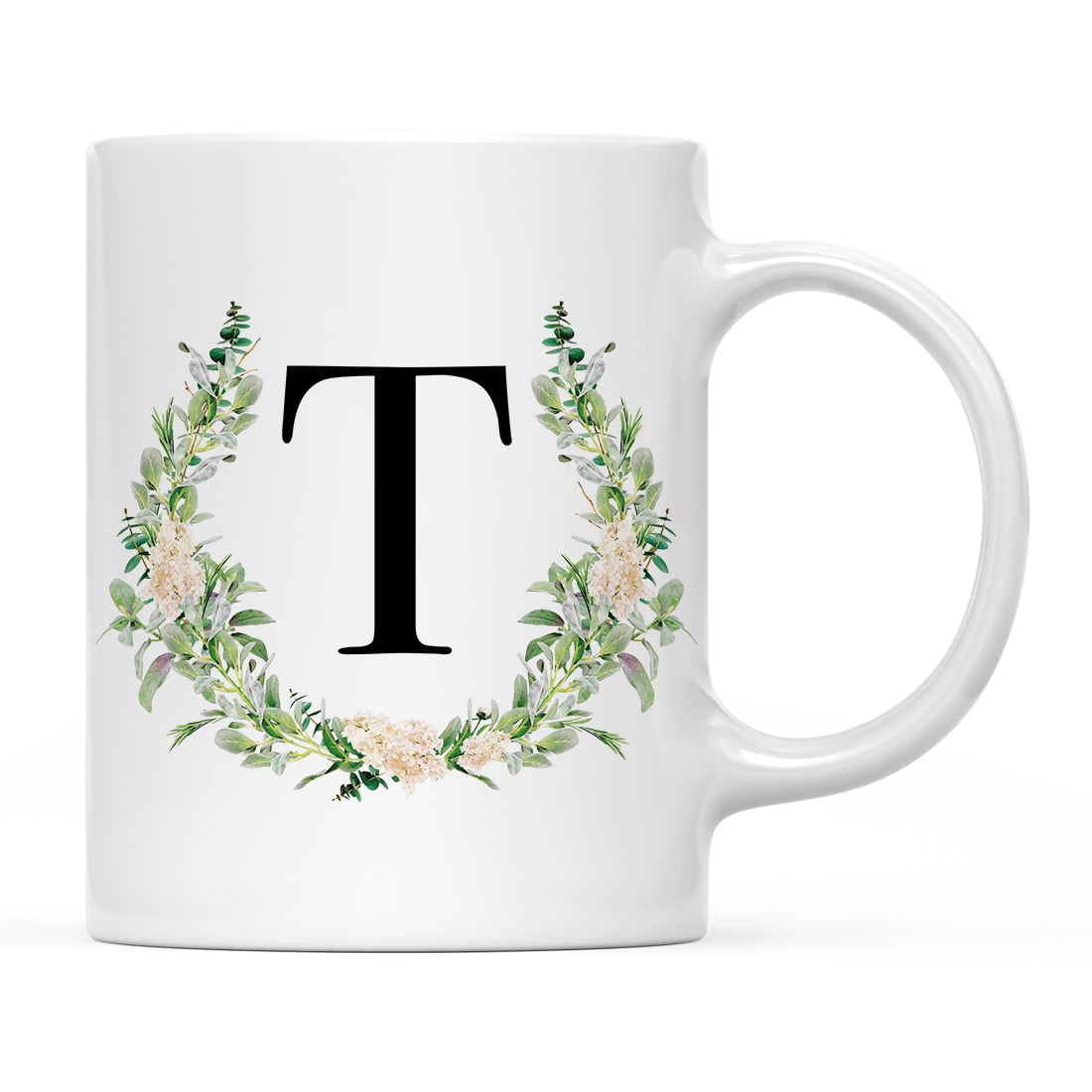 Koyal Wholesale Ceramic Coffee Mug, Garden Green Monogram Initial ...