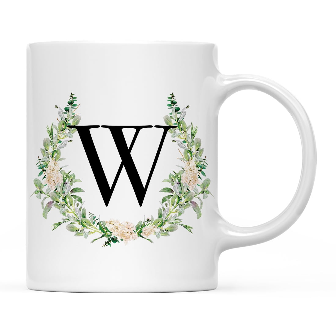 Koyal Wholesale Ceramic Coffee Mug, Garden Green Monogram Initial ...