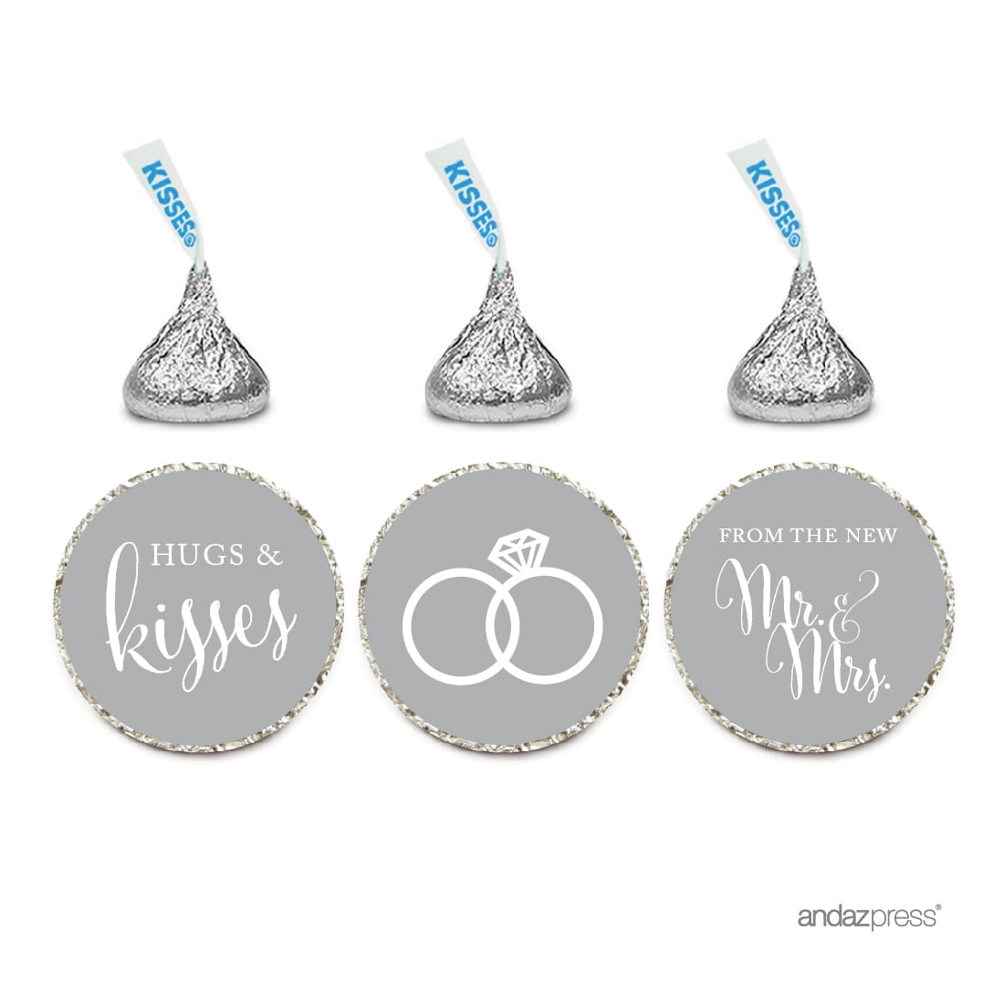 Koyal Wholesale Chocolate Drop Labels Stickers, Wedding Hugs & Kisses ...