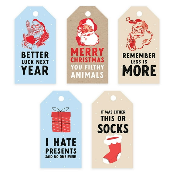 Koyal Wholesale Classic Funny Christmas Gift Tags with String Classic ...