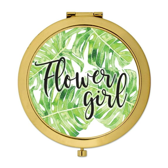 Koyal Wholesale Compact Mirror Flower Girl Wedding Gift, Gold, Tropical ...