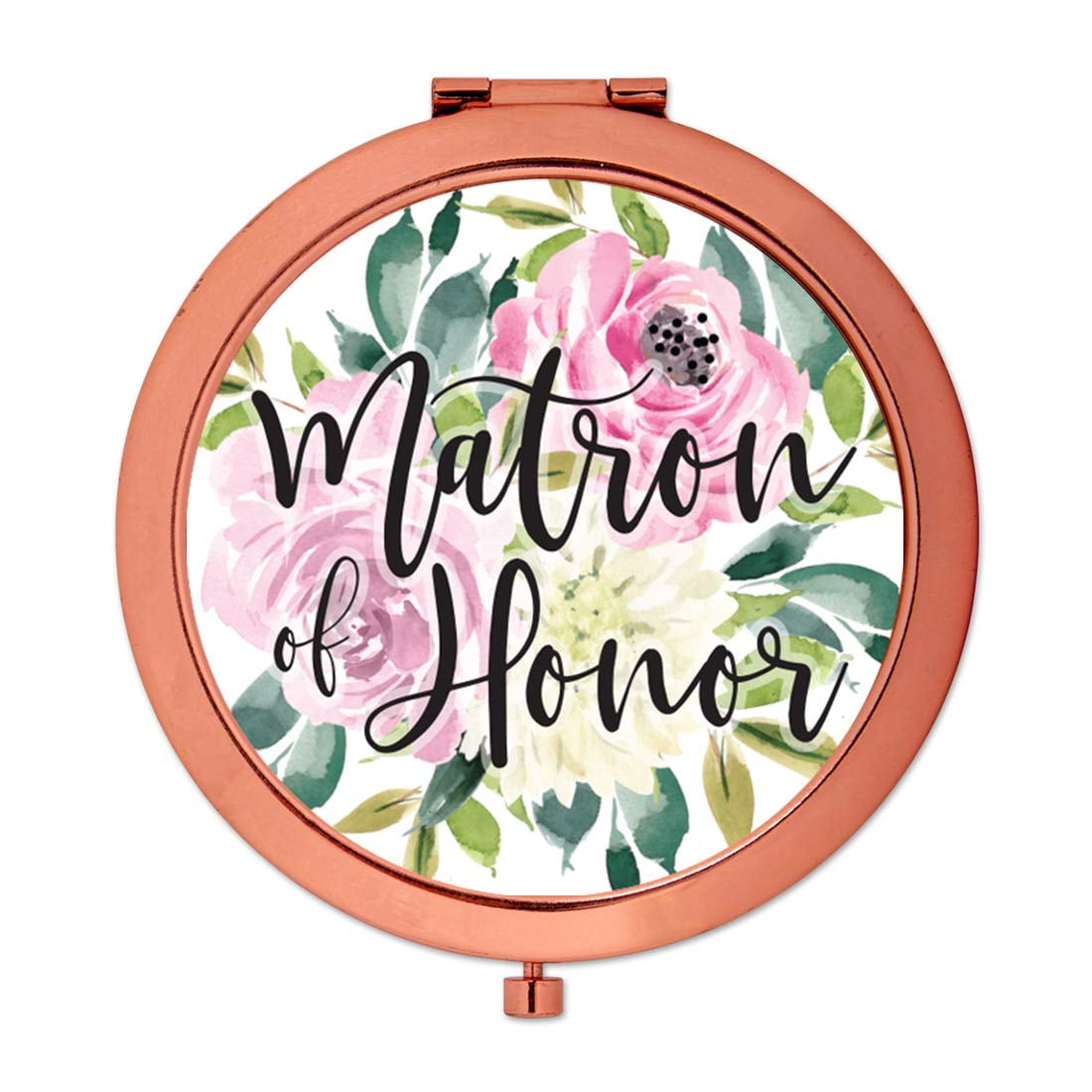 Koyal Wholesale Compact Mirror Matron of Honor Wedding Gift, Rose Gold ...