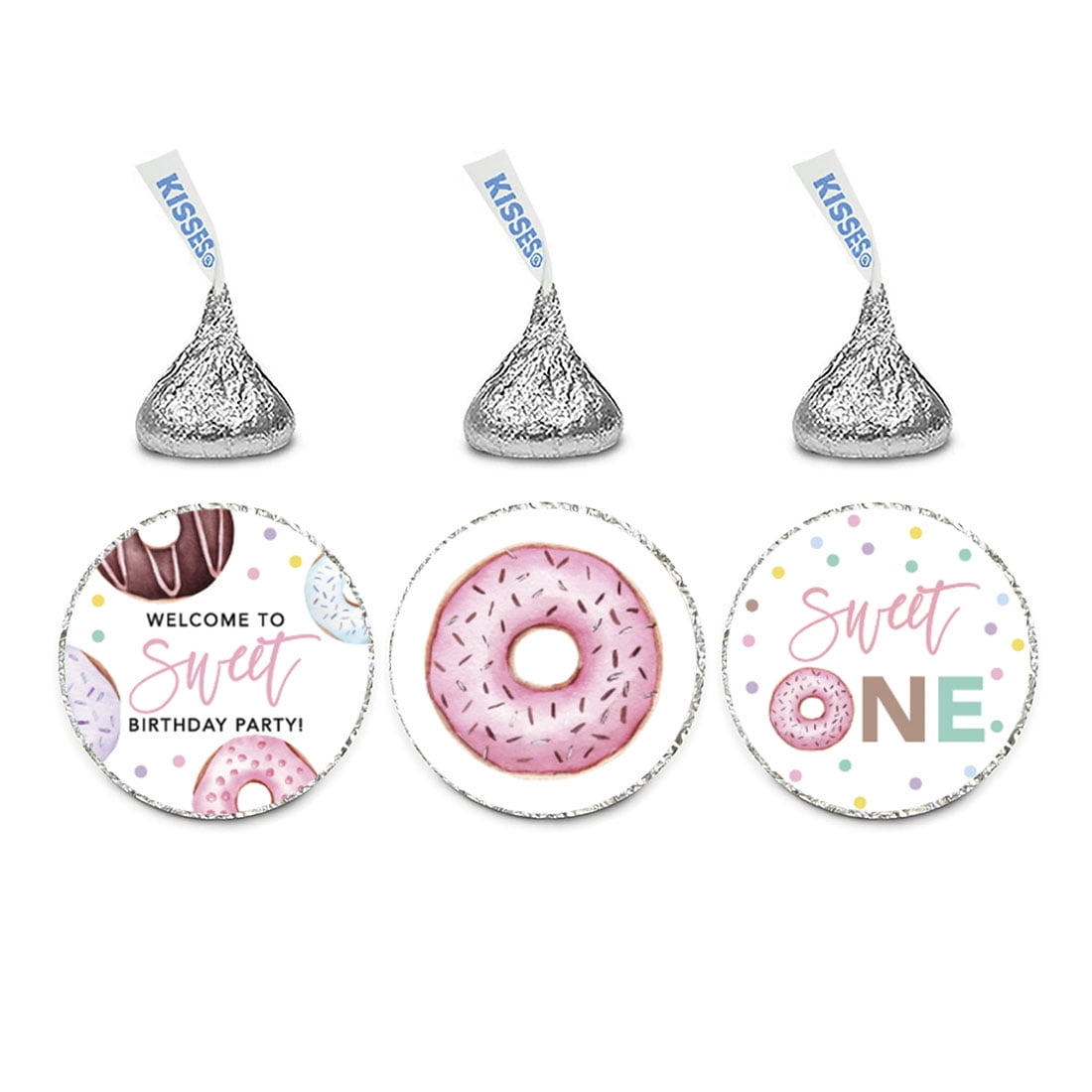 Koyal Wholesale Donut Theme Birthday Chocolate Drop Label Stickers for ...