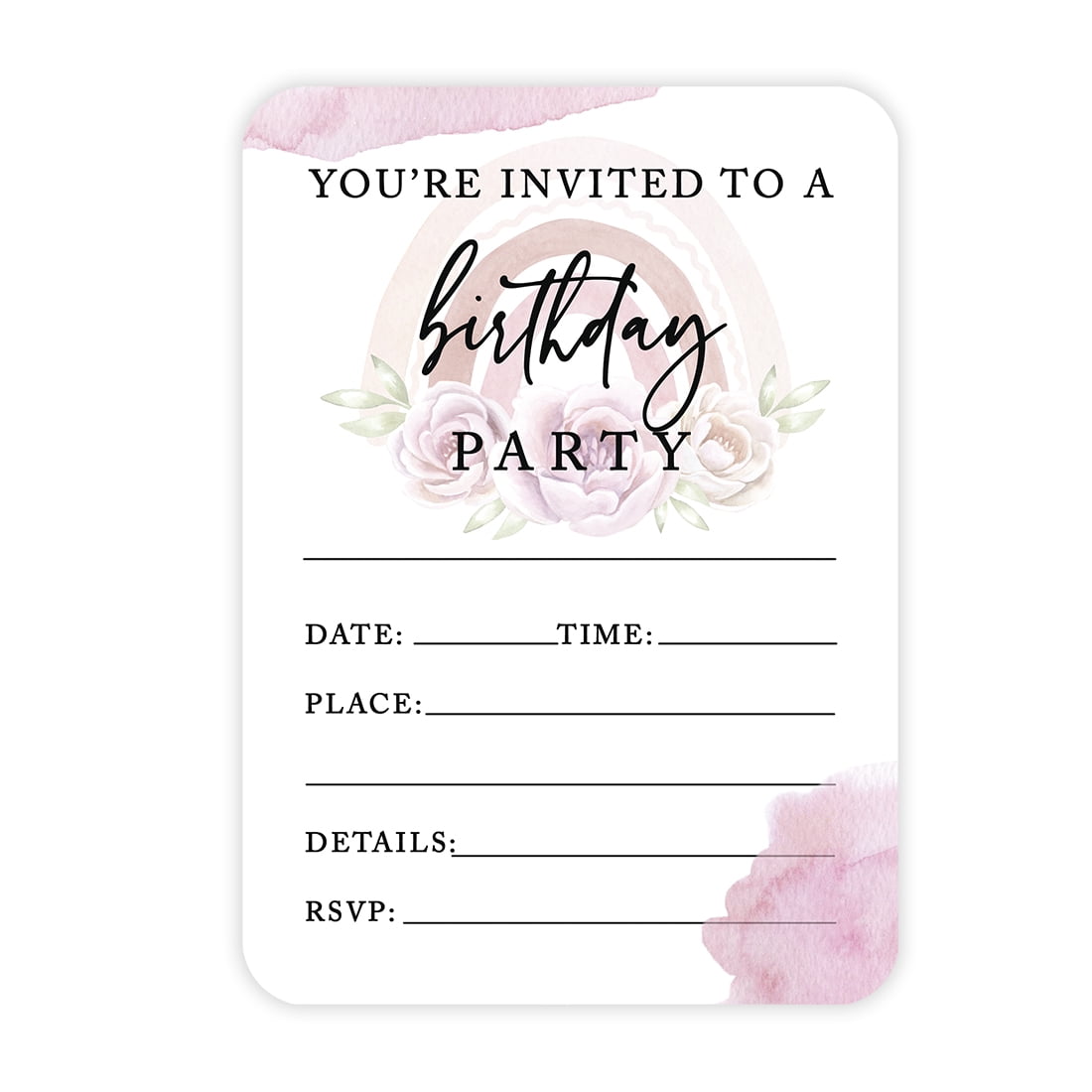Koyal Wholesale Floral Rainbow Birthday Party Invitations with ...