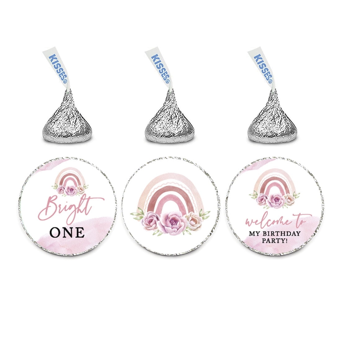 Koyal Wholesale Floral Rainbow Chocolate Drop Label Stickers for Kisses ...