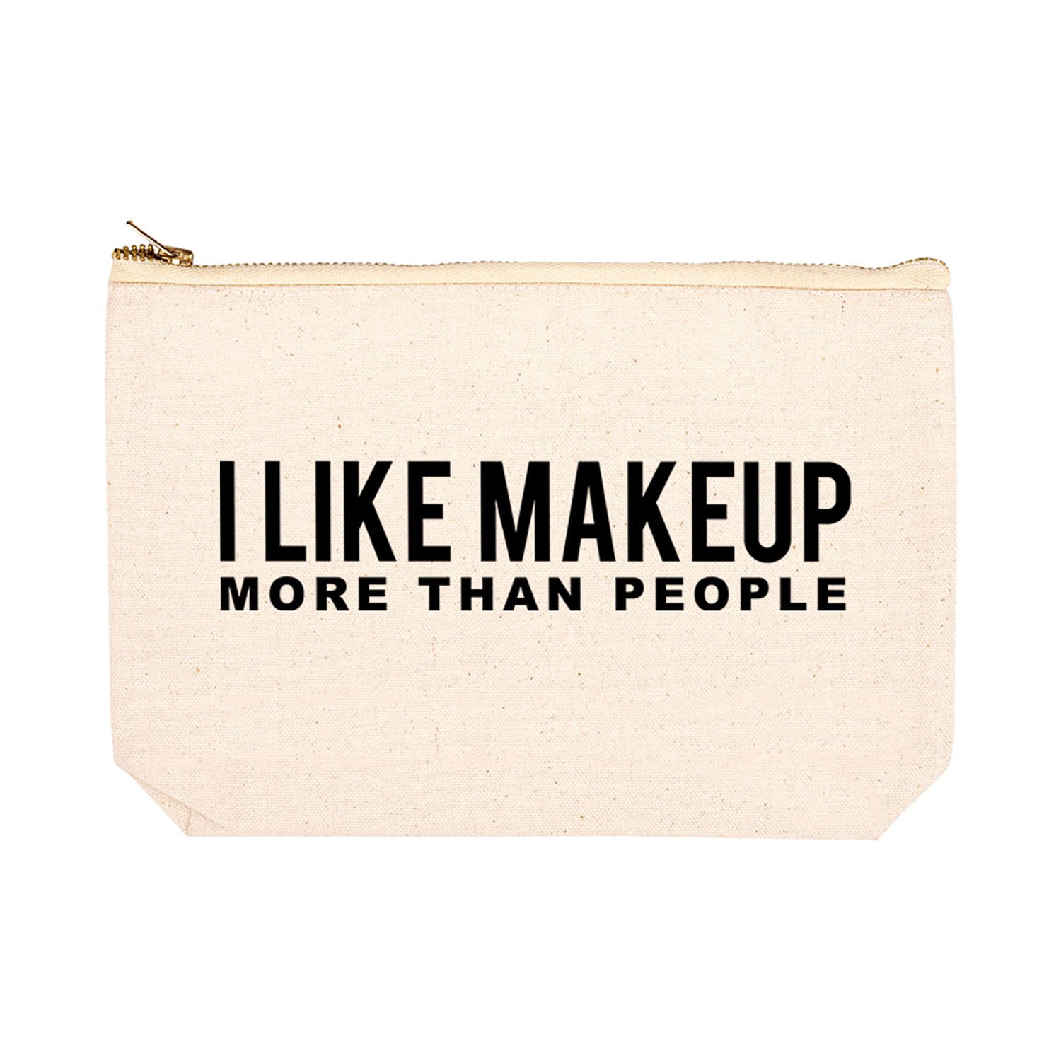 Koyal Wholesale Funny Makeup Bag Canvas Cosmetic Bag with Zipper I Like ...