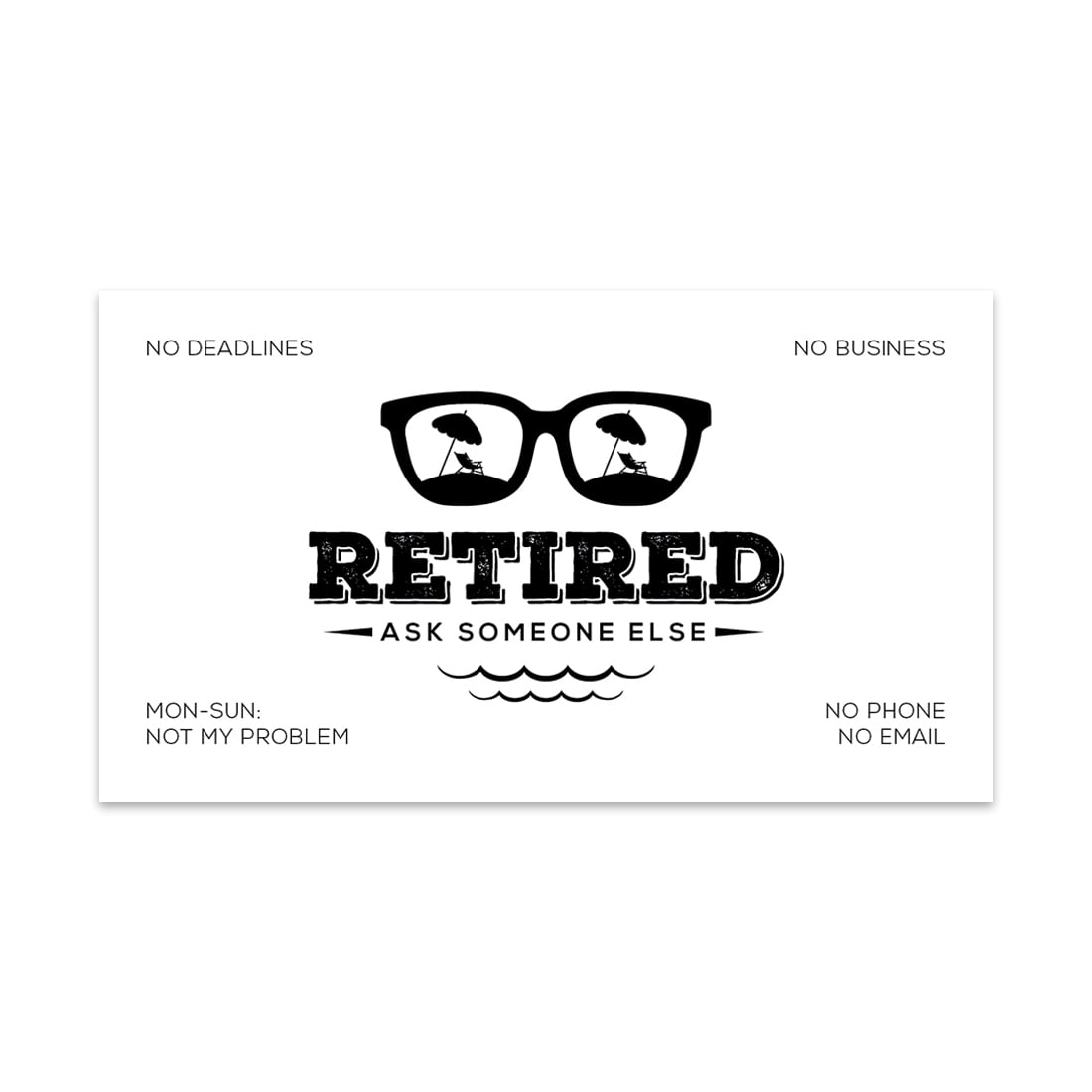 Koyal Wholesale Funny Retirement Business Cards, Ask Someone Else ...