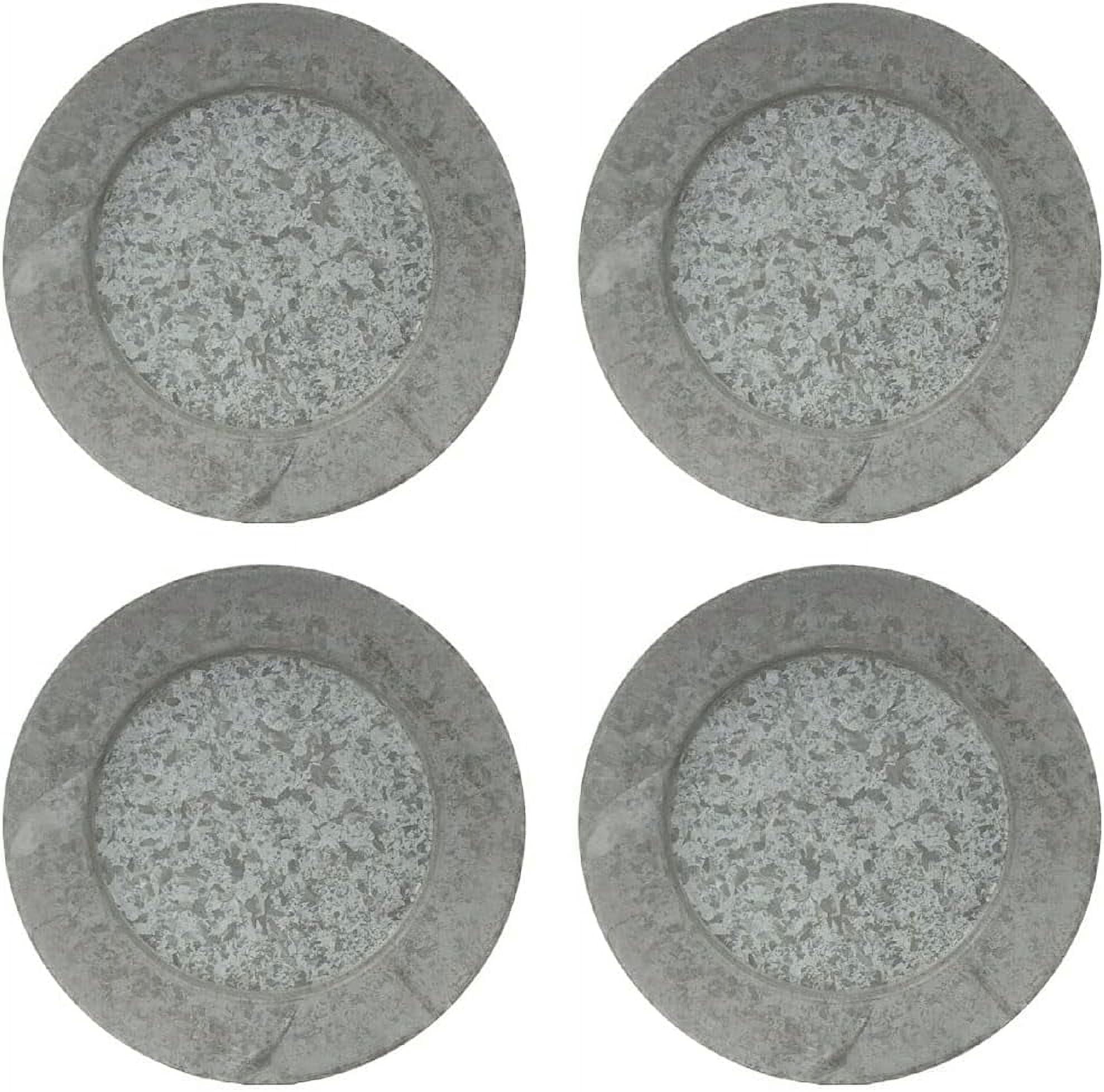 Koyal Wholesale Galvanized Metal Charger Plates, Set of 4, Modern ...