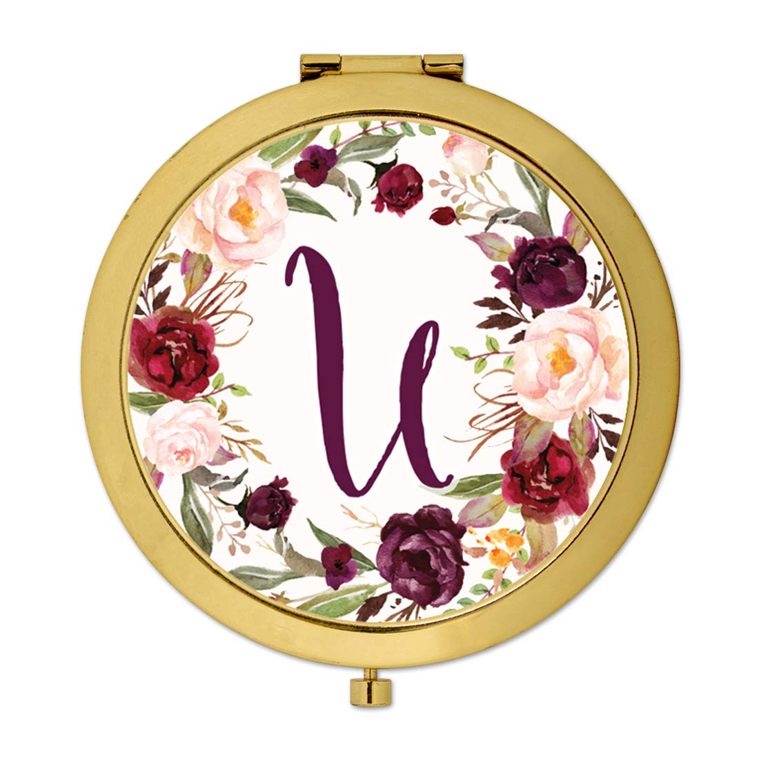 Koyal Wholesale Gold Compact Mirror Bridesmaid's Wedding Gift, Marsala ...