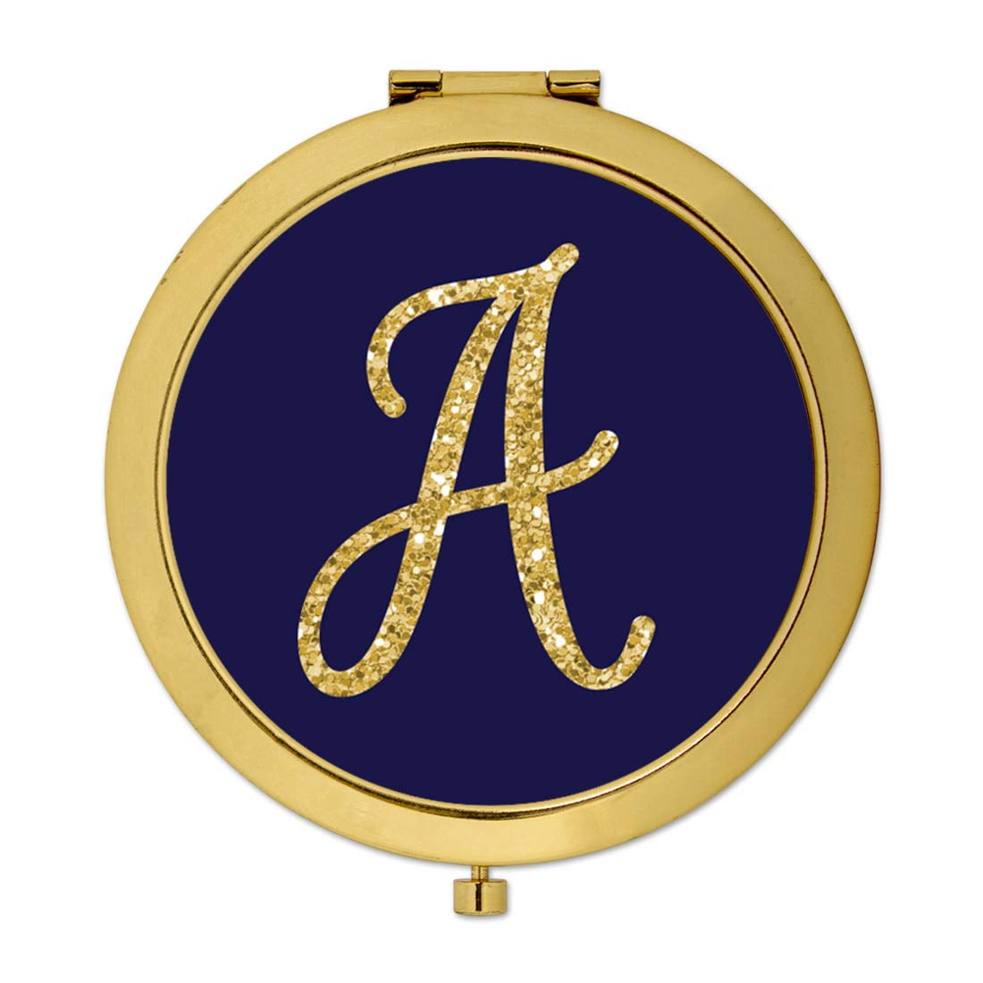 Koyal Wholesale Gold Compact Mirror Bridesmaid's Wedding Gift, Navy ...