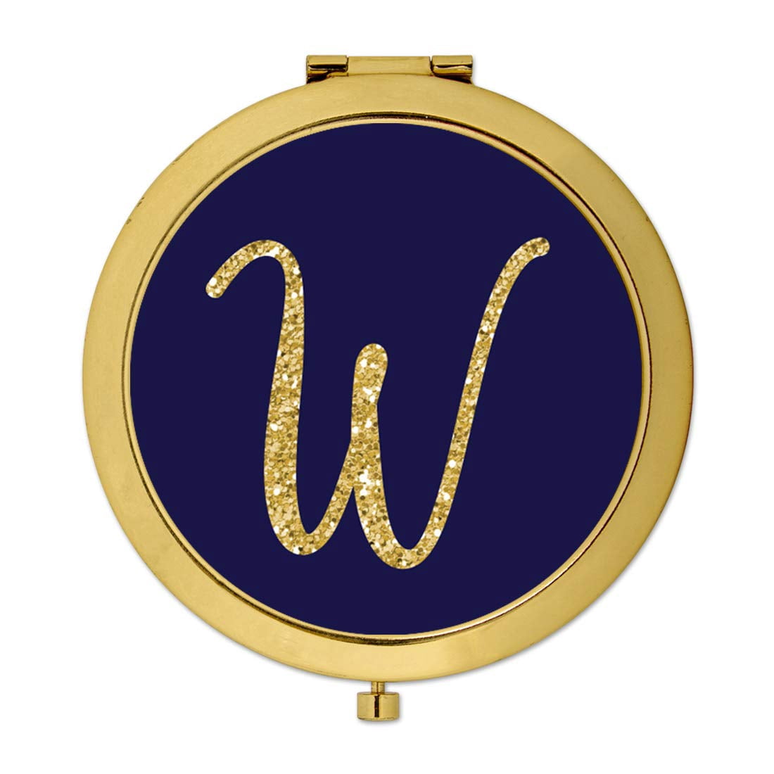 Koyal Wholesale Gold Compact Mirror Bridesmaid's Wedding Gift, Navy ...