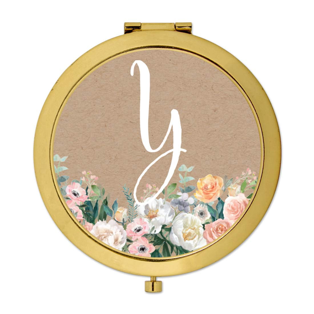 Koyal Wholesale Gold Compact Mirror Bridesmaid's Wedding Gift, Peach ...