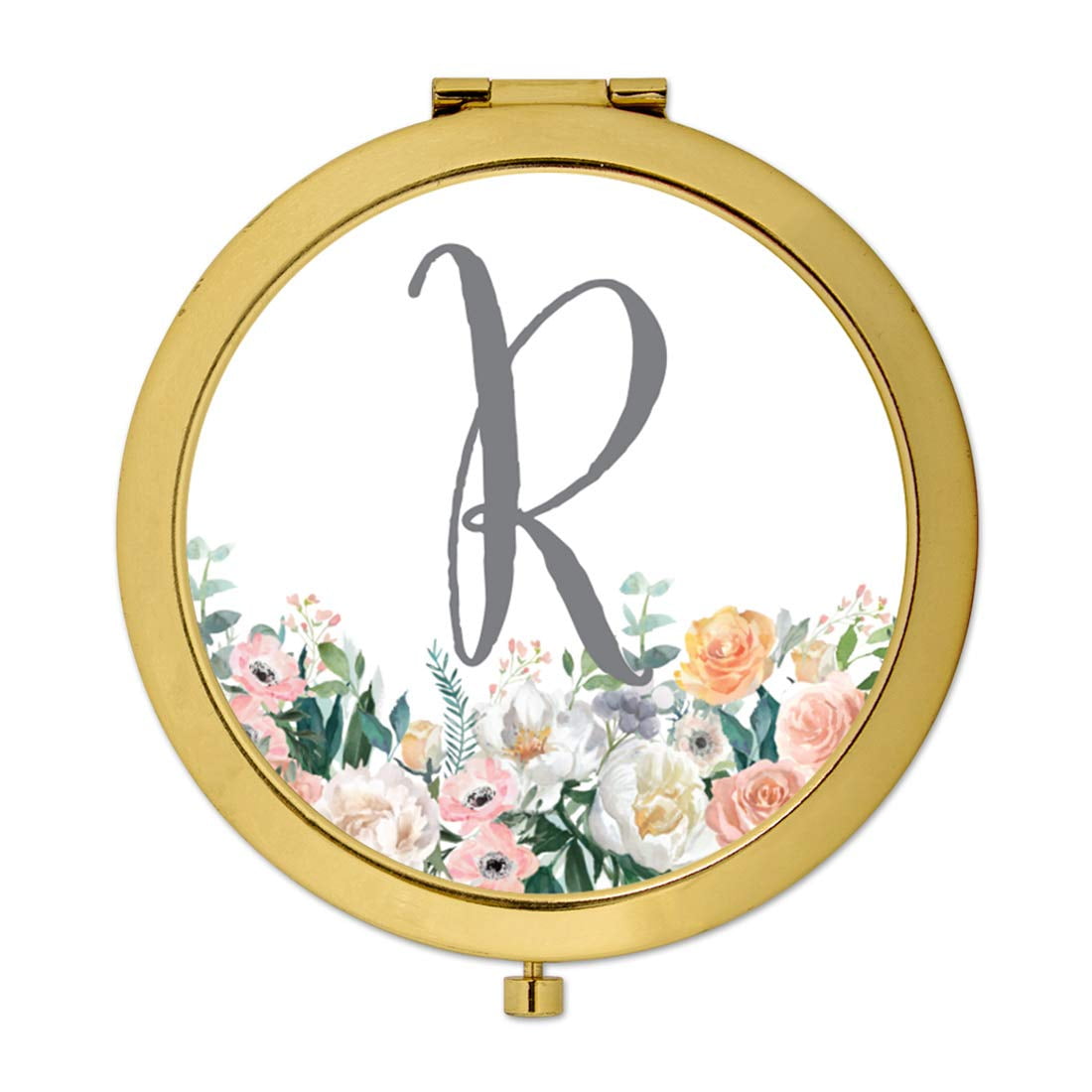 Koyal Wholesale Gold Compact Mirror Bridesmaid's Wedding Gift, Peach ...