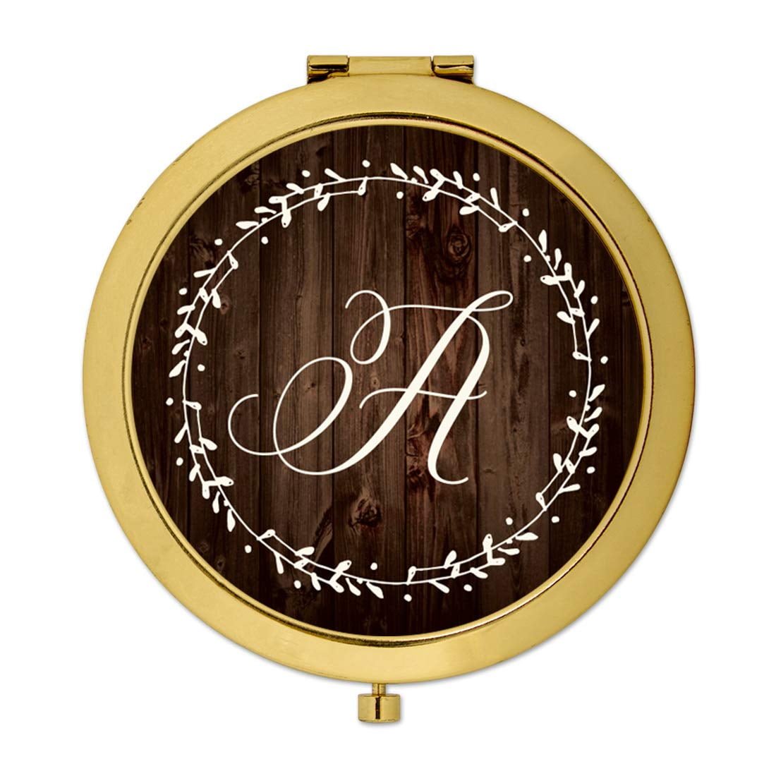 Koyal Wholesale Gold Compact Mirror Bridesmaid's Wedding Gift, Rustic ...
