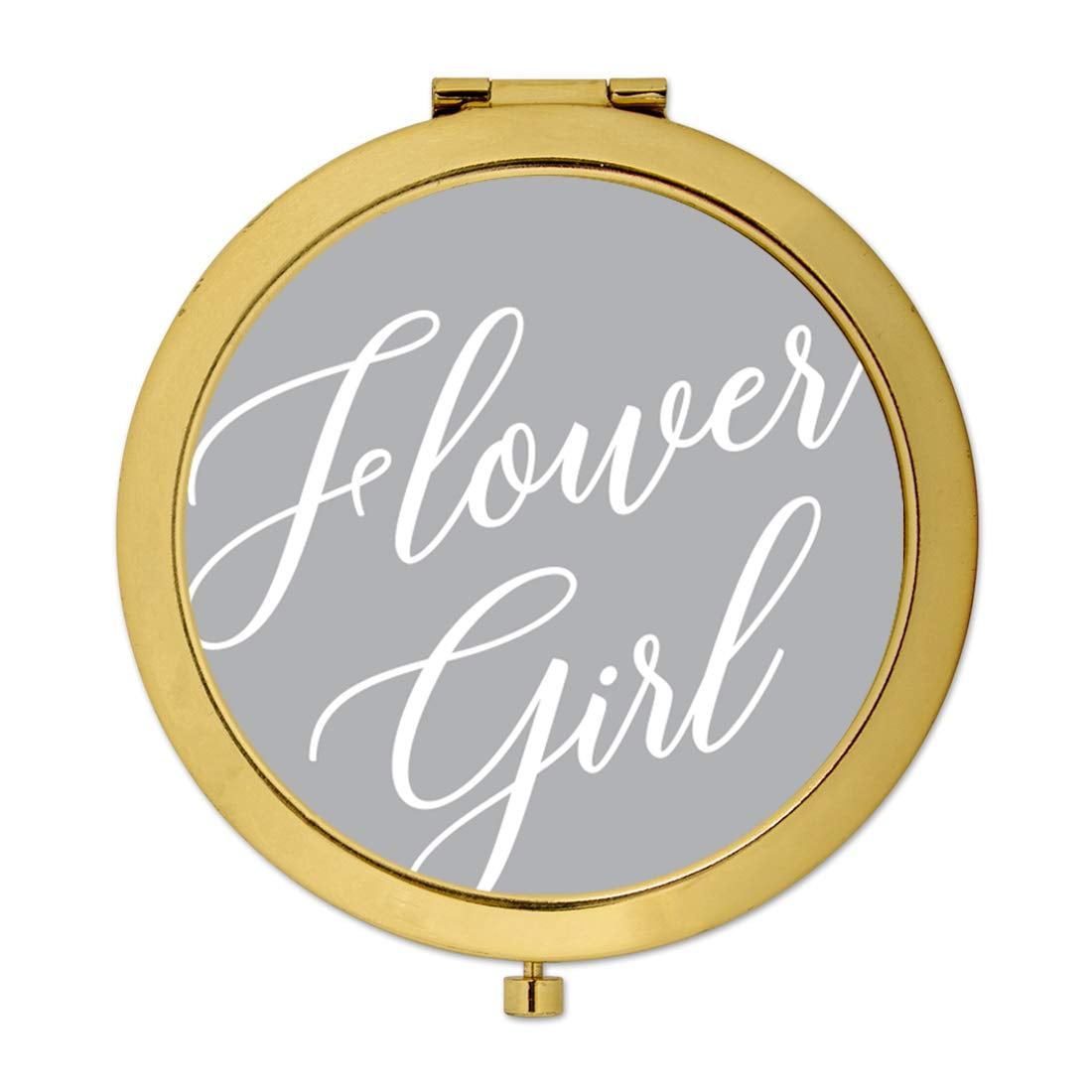 Koyal Wholesale Gold Compact Mirror Flower Girl Wedding Gift, Gray, 1 ...