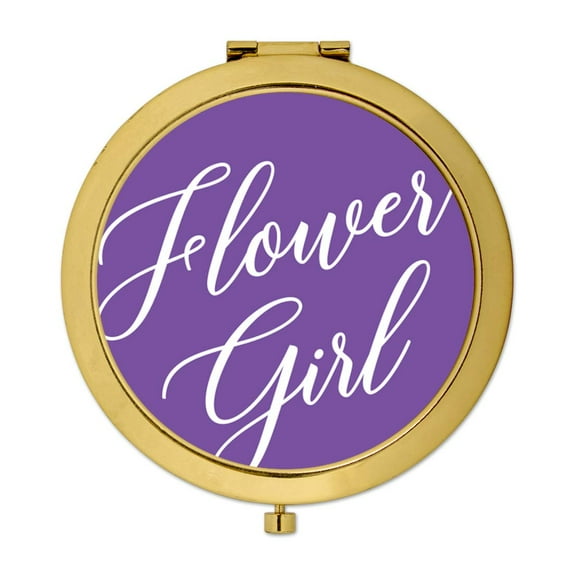 Koyal Wholesale Gold Compact Mirror Flower Girl Wedding Gift, Royal ...